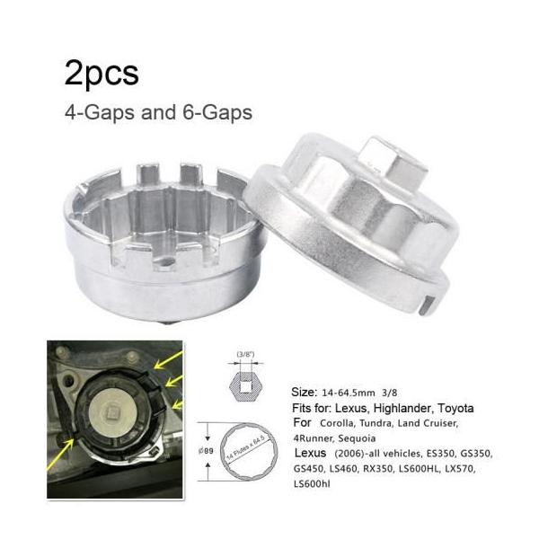 トヨタ TOYOTA トヨタ自動車 PRIUS CORALLA LEXUS CAMRYバリエーション: タイプ003:2ピース セット アルミニウム エンド キャップ オイルフィルター レンチ 適用: トヨタ プリウス カローラ RAV4 ...