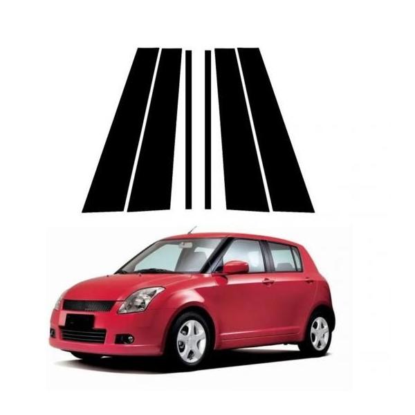 SUZUKI SWIFT 黒 BLACKカラー: ブラック ピラー ポスト ドア サイド トリム 適用: スズキ スイフト 5-ドア 2005 2006 2007 2008-2016 ウインドウ モールディング 装飾 カバー
