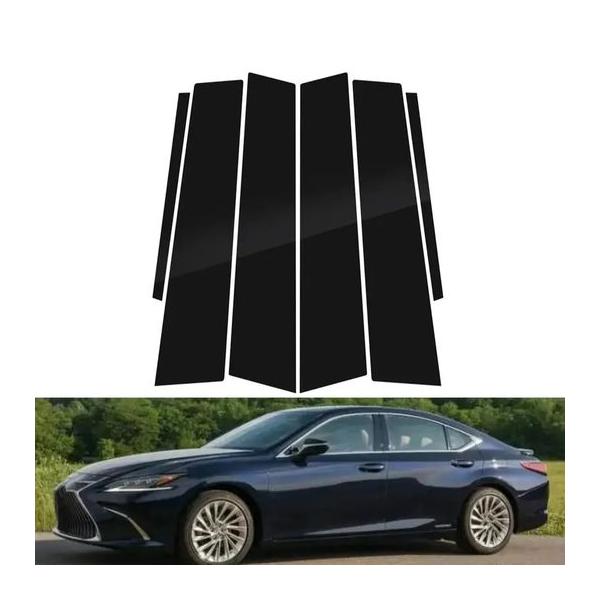ピアノブラック LEXUS 黒 BLACKカラー: ブラック 6ピース 光沢ブラック ピラー ポスト 適用: レクサス ES 200 250/ES 260 300H 350 2019 2021 2022ドア ウインドウ トリム アクセサリー