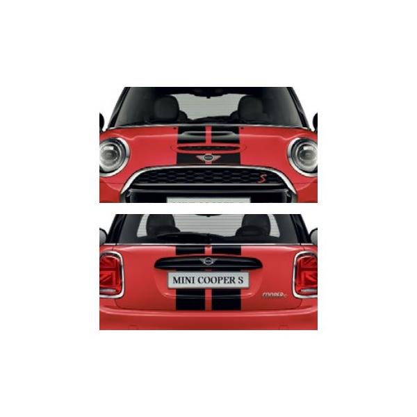 【適合車種】５ドアハッチバック：F55※2018.3〜 生産車両用※エンジンフード、トランク部のセットスポーティな外観を演出し、レーシングへの情熱を目覚めさせる、ストライプ・セットです。