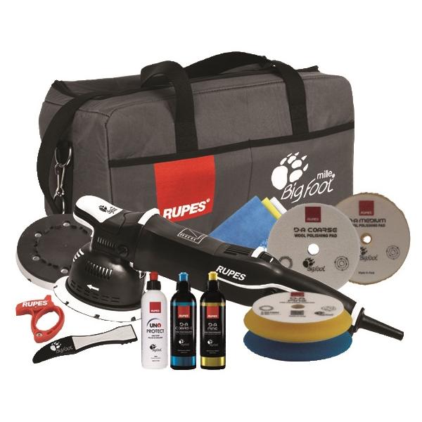 BIGFOOTファミリーにロータリーポリッシャーとオービタルポリッシャーの中間ラインナップアイテムとして新たにギアードライブデュアルアクションポリッシャーが追加されました。”Mille”はパワーバランス、人間工学に基づくデザインにより作業効...