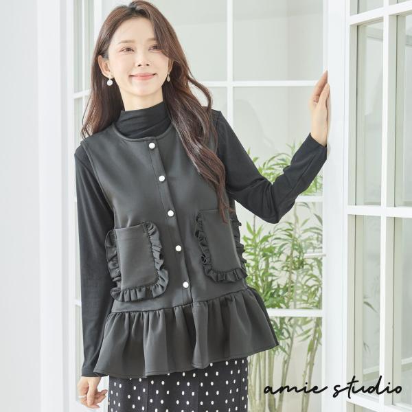 商品コード n32-094-02ブランド : anie studio■番号 : N32-094■商品名 : フリルデザインペプラムベスト■色 : ブラック（タグ表示）■カテゴリ : ベストサイズ・容量（概寸表記になります）■サイズ（概寸）「...