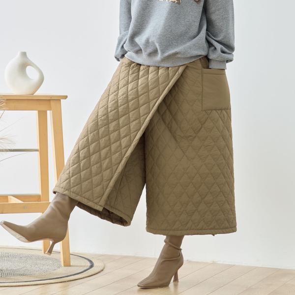 ・商品コード n52-149-05・ブランド : TRUBE・番号 : N52-149・商品名 : キルティング 巻きスカート風 ワイドパンツ・色 :  ブラウン（タグ表示）・カテゴリ : パンツ・サイズ・容量（概寸表記になります）「M~L...