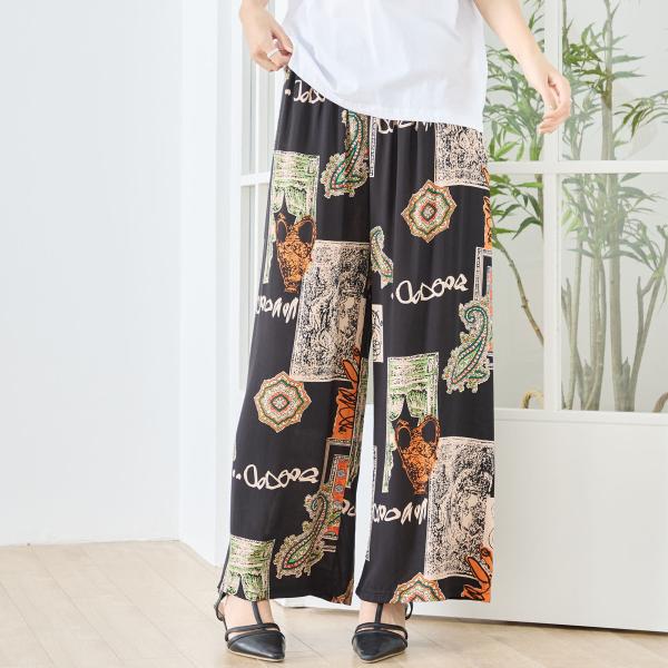 商品コード n53-051-02■ブランド・TRUBE■商品名・・アートプリントリラックスワイドパンツ■柄・・・・アートプリント■色・・・・ブラック■カテゴリ・パンツサイズ・容量（概寸表記になります）■サイズ（概寸）「M~L」 ワンサイズ展...