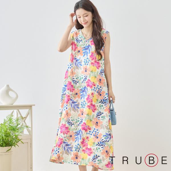 商品コード n82-732-01■ブランド・TRUBE■商品名・・ノースリーブフラワープリントロングワンピース■柄・・・・フラワープリント■色・・・・ホワイト■カテゴリ・ワンピースサイズ・容量（概寸表記になります）■サイズ（概寸）「L~LL...