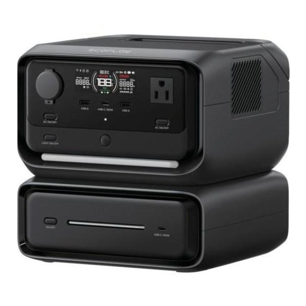 エコフローEFRIVER3MAX-580-JP-CBOX700-4802オフィスポータブル電源重量：8.2kgサイズ：23.4×23.2×23.8定格：600W容量：572ＷhデスクトップPC：0.9時間Wi-Fiルーター：10時間NASサ...