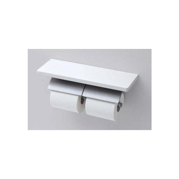 TOTOYH63BKS棚付二連紙巻器芯棒可動タイプメッキタイプ360×120×119ワンハンドカット紙切板ロック