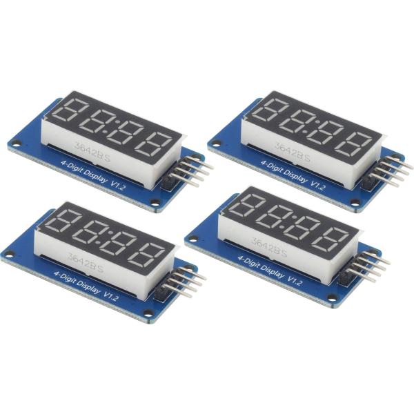 【商品説明】　・4桁の赤の表示・●0.36インチのLEDディスプレイ●サイズ 47mm×19mm×12mm・●電圧5Vまたは3.3V●4つのM2ねじ位置決め穴・制御インターフェイス：合計4ピン（GND、VCC、DIO、CLK）、GND-グラ...