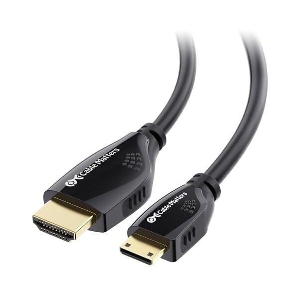 【商品説明】　・【4K高解像度】ミニHDMI HDMI 変換ケーブルは4096x2160、3840x2160、2560x1600、2560x1440、1920x1200及び1080pを含めて、最大4Kx2K (UHD)の解像度に対応していま...