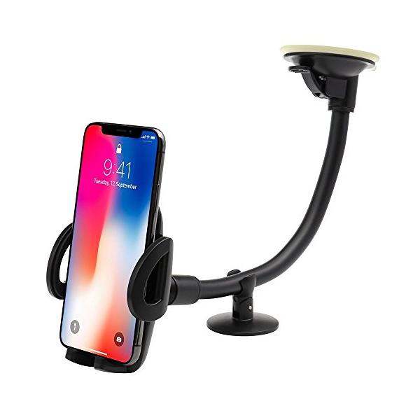 【商品説明】　・【360度回転可能】ボールジョイントのデザインでこの車載ホルダーは360度回転可能です。一番良い視覚角度は自由に調節できます、そして、携帯電話は縦置きも可横置きも可。・【フレキシブルアーム】アーム長さは全長３０ｃｍにも達しま...