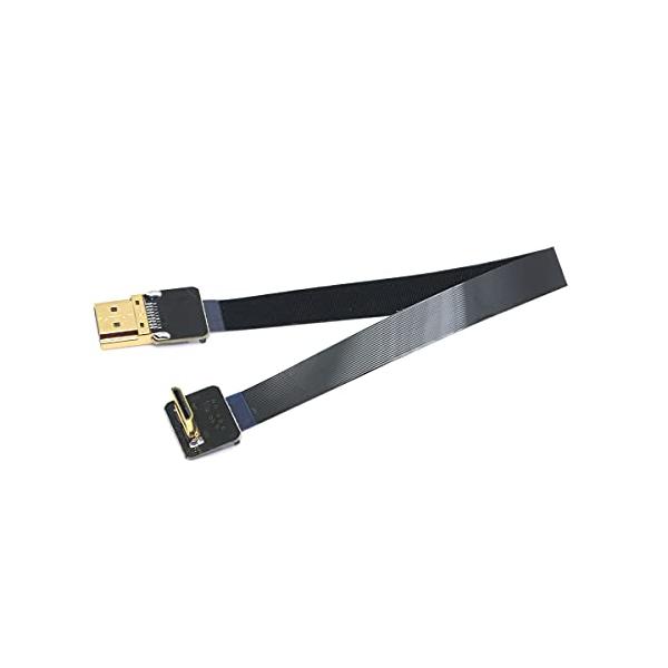 【商品説明】　・ブランドcablecc・空中での写真cablecc cablecc、90 °下向きの角度付きFPVミニHDMIオスをHDMIオスFPCフラットケーブル50 cmマルチコプター用※未決済で３日経過した場合は、ご案内無しで一旦キ...