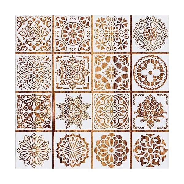 【商品説明】　・?お部屋の壁や窓にステンシルをして模様替えも楽しめます。Tシャツやトートバッグ、シーツや枕カバー、テーブルクロス、カーテンなどにもアレンジも楽しめます。・?トレースの輪郭に沿って絵を描いたりパターン内の空間を色で塗りつぶした...