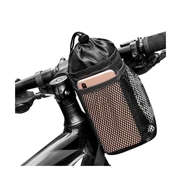 【商品説明】　・よりよい固定力：3点ストラップアタッチメントは、バイクカップホルダーを所定の位置に保ちます。ハンドルバーに装着すると、これは非常に頑丈です。跳ね返ったり、風になびいたりすることはありません。開口部を締めるための引きひもクロー...