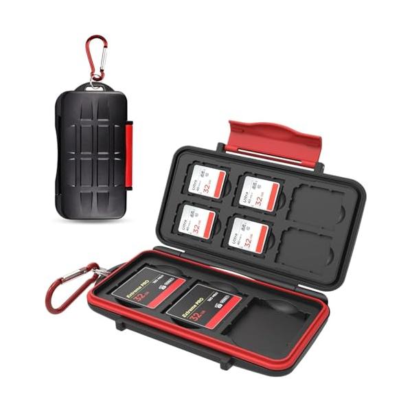 【商品説明】　・デザイン：簡単に開くことができます。・便利：キーホルダーと取り付けて、軽量で持ち運び可能です。・大容量：TPU製インナーにはコンパートメントがありますので、同時に多種類のメモリーカードを収納できます。・安心：インナーは厳密に...