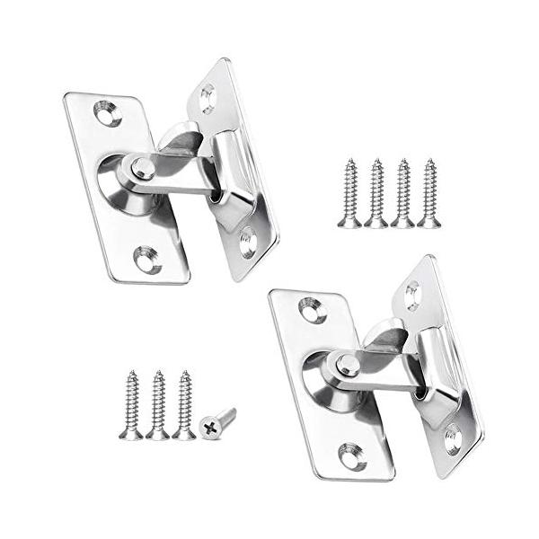 【商品説明】　・【インストールが簡単】左または右のどちらを開くかを選択できます。便利なフリップデザイン、簡単な操作、小さな設置面積、高い実用性！・【サイズ】ドアロックフック付きドアバックル、信頼できる保護を提供します！直角90度タイプ、サイ...