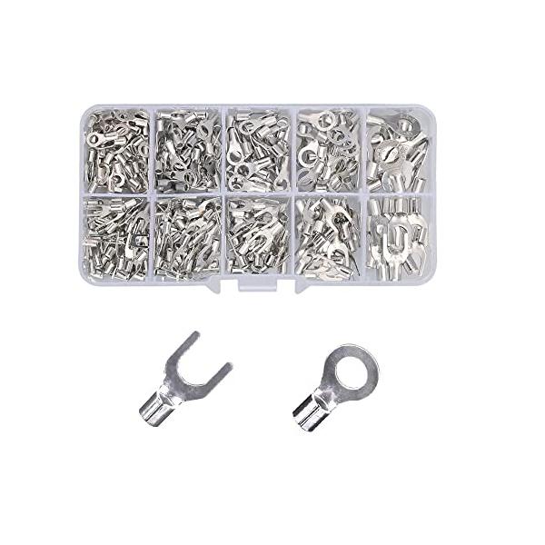 【商品説明】　・1.【仕様】個数：320個入れ端子セット、 表面材：錫メッキ面、 カラー：シルバー、 形状：O型、U型・2.【モデル】RNB1.25-3.2*50、RNB1.25-4*40、RNB2-4*30、RNB2-5*20、RNB3....