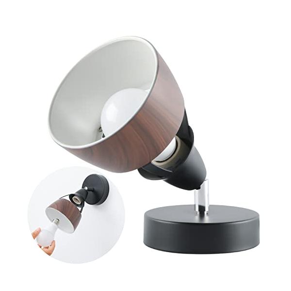 【商品説明】　・【スタイリッシュなデザイン】ブラックとブラウン色木紋の組み合わせ。大人っぽく上質な空間が簡単に作り上げます。・【スタンド＆壁掛け可能の多用照明】軽量コンパクトに仕上げられた照明器具、持ち運びやすい。床に置いたり、壁に掛けたり...