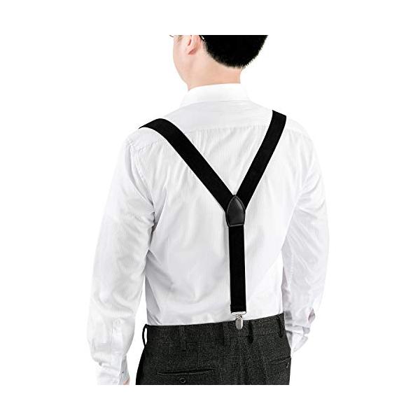 【商品説明】　・「サスペンダー　メンズ」サイズ：最大長さ120cm、75--120cmの間で調整できます、幅：35ｍｍ　推奨身長185cmまで（体型により誤差がございます). カラー：ブラックB/カーキ/白黒点/大菱形/小菱形/ストライプグ...