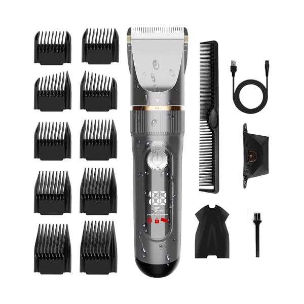 【商品説明】　・【5段階刈り高さ&amp;10種類ガイドコーム】ダイヤルと合わせて0.8mm-2.0mmまで0.3mmずつ5段階の刈り高さを自由に調節できる電動バリカンです。それに、3mm、6mm、9mm、12mm、15mm、18mm、21...