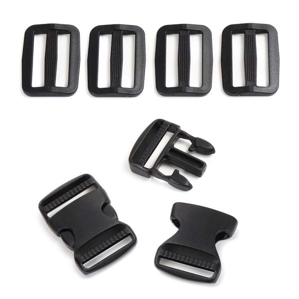 【商品説明】　・【サイズ】 内径32mm （対応テープ：32mm） ・外径縦：70mm 外径横：40mm 重さ：14g・【タイプ】 両側で長さ調整機能を備えたタイプ（両引き） 【 バックル 2個入・テープアジャスター 4個入 】・【素材】 ...