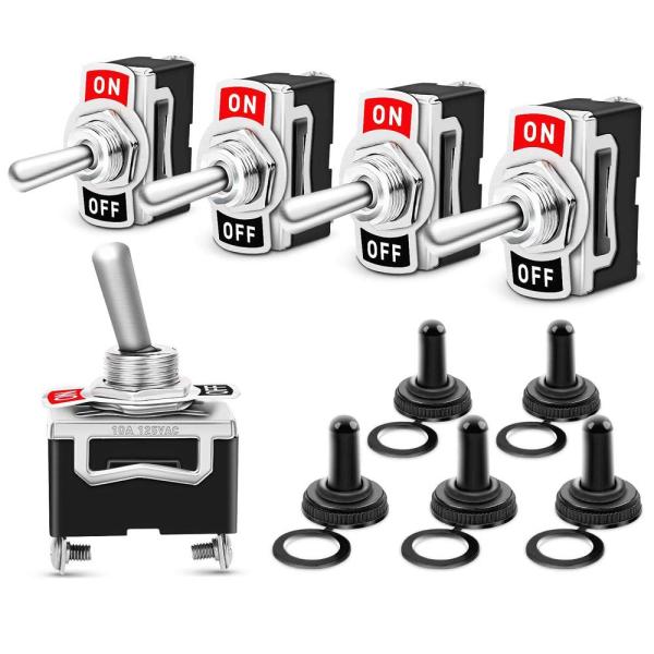 【商品説明】　・★ コネクタタイプ：SPST、シングルポール、単投、2端子ピンON / OFF、取付穴径：12mm・★ トグルスイッチとは、操作レバーを動かすことで、電気回路を切り替えるスイッチです、回路への電源供給を切り替えるために使用す...