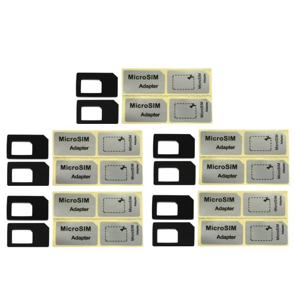 NanoSIM⇒通常SIMに変換するアダプターの10個セットになります。 穴に合わせて、シムカードを入れて裏側を脱落防止用シールで固定してください。