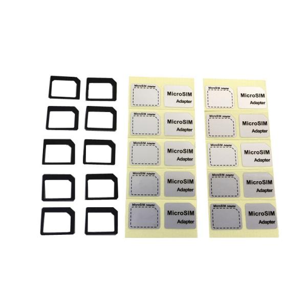 NanoSIM⇒MicroSIMに変換するアダプターの10個セットになります。様々な機種に対応できるお得なセットとなっております。 穴に合わせて、シムカードを入れて裏側を脱落防止用シールで固定してください。