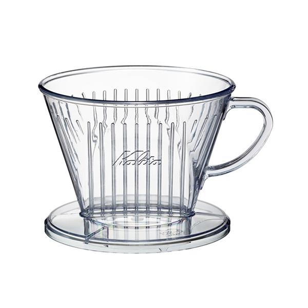 カリタドリッパーは三つ穴。雑味が出る前に、美味しさだけをドリップするのが特徴です。AS樹脂製　台形の102コーヒーフィルターをご使用ください。