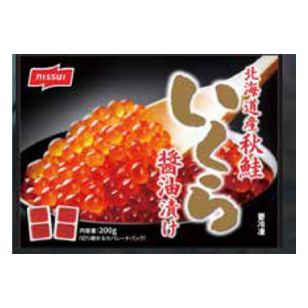 [商品特徴] 北海道産の秋鮭いくらです。100gに切り離せるトレーを採用しロスなく欲しい分だけ解凍してご使用頂けます[常冷区分] 冷凍[メーカー名] ニッスイ[規格] 200g[ケース入数] ２４ｐ/２合[調理方法] 解凍してそのままお召し...
