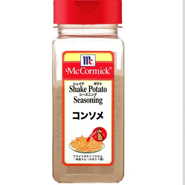 [ 商品特徴 ]肉の旨みと野菜の甘みがぎゅっと凝縮されたコンソメ味のポテトシーズニングです。[ 常冷区分 ]常温[ メーカー名 ]ユウキ食品株式会社[ 規格 ]350g[ 調理方法 ]フライドポテトや唐揚げに振りかけてください。[ 最終加工...