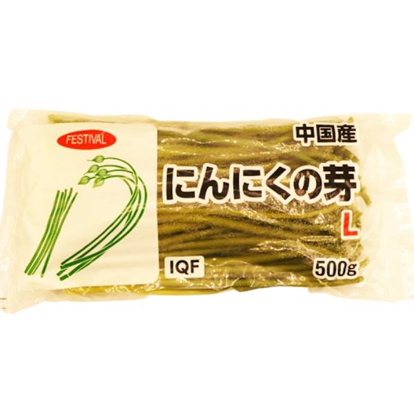 【 商品特徴 】にんにくの芽をお好みのサイズにカットできるようロングサイズで急速冷凍しました。【 常冷区分 】冷凍【 規格 】500g【 調理方法 】加熱してください【 最終加工地 】中国【 原材料 】茎にんにく【 アレルギー 】なし