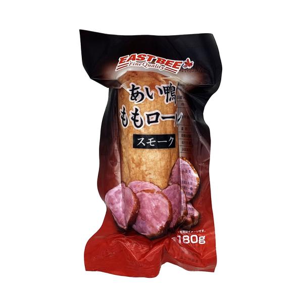【 商品特徴 】・あい鴨のもも肉をロール状に巻き、リンゴチップで香り豊かにスモークしました。・あい鴨の風味を活かしたシンプルな味付けのため、いろいろなメニューにお使いいただけます。・もも肉はよく動く筋肉のため、むね（ロース）肉に比べ筋肉が多...