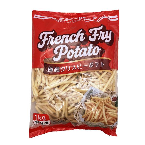 【商品特徴】約4.7mmの極細カットで、厚手の衣と塩味がついており、クリスピーな味わいと食感が持続します。【常冷区分】 冷凍【メーカー名】(株)トーホー【規格】1kg【調理方法】加熱してお召し上がりください【最終加工地】日本【原材料】じゃが...