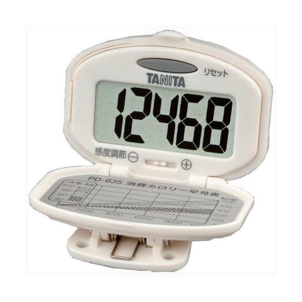 【商品概要】腰に付けたままでも見やすい大型表示(文字高14mm)入門ユーザーやシルバー層でも使いやすい単機能感度調節機能付きリードスイッチ式<b>型番 :</b> PD-635(ホワイト)<b>歩数 :&...