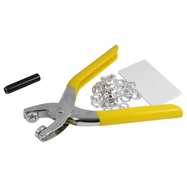 【商品概要】ハトメ穴径:8.0mm最大取付厚:約2.5mm下穴サイズ:8.0mmグリップ:黄色材質:ニッケルメッキ【商品説明】【商品詳細】ブランド：SK11(エスケー11)商品種別：DIY・工具・ガーデン商品名：SK11(エスケー11) 両...