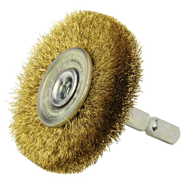 【商品概要】用途:鉄のサビ落とし・塗装はがし・バリ取り、パイプの内面研磨クリーニング、変木・木の根などの仕上げ軸径:6.35mm六角軸直径:約50mm対応機種:電気ドリル・インパクトドライバー材質:真鍮【商品説明】【商品詳細】ブランド：SK...