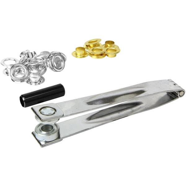 【商品概要】用途:テント・シート等の穴の補強・補修ハトメ穴径:約12.0mm最大取付厚:約3.5mm下穴サイズ:12.0mm付属品:12mm両面ハトメ(真鍮製5組・アルミ製10組相当)・12mm下穴ポンチ【商品説明】【商品詳細】ブランド：S...