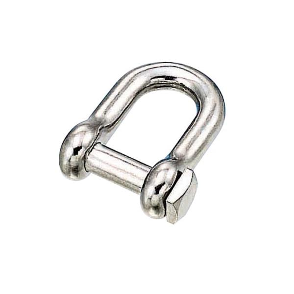 【商品概要】●ピンの頭を四角形にする事で、通常のシャックルピンよりロープ等がからみにくいです。●チェーン・ワイヤー・ロープ等の連結金具として、また端末の金具のジョイントに。●D(mm)：5 ●L(mm)：20 ●B(mm)：10 ●d(mm...