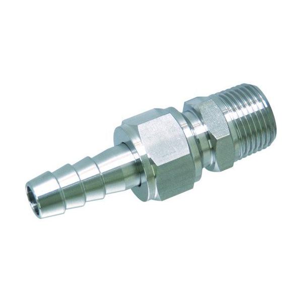 【商品概要】原産国:日本●ホースとネジの接続に●ホース用継手。●接続口径D:R1/4●接続口径(タケノコ外径)(mm):8●高さ(mm):57●質量(g):36.0●使用流体:水・空気・油●流体温度:-50~150℃●使用圧力:3.45MP...