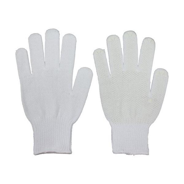 【商品概要】原産国:日本色:ホワイト、サイズ:L全長(cm):23.5手のひら周り(cm):20.0中指長さ(cm):7.5組入数(双):5厚み:3mm10ゲージ編手袋:純綿すべり止め:塩化ビニール【商品説明】【商品詳細】ブランド：福徳産業...