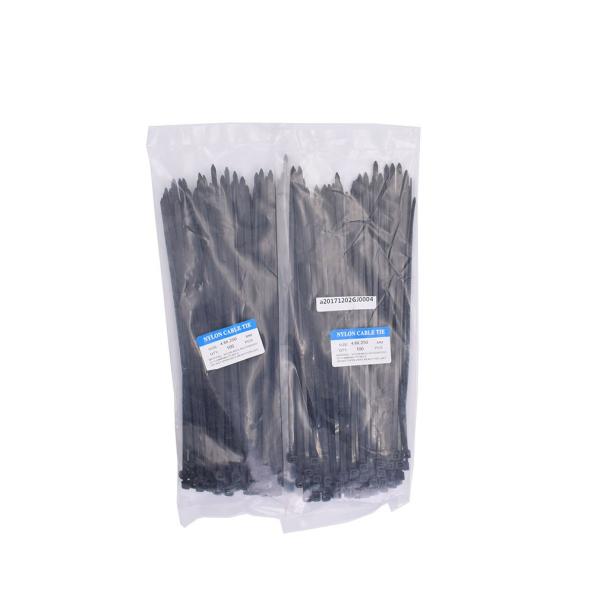 【商品概要】商品名:ナイロン結束バンド材質：ナイロン66サイズ：幅 4.8mm × 長さ250mm；入り数：200本；●屋外用●使用温度範囲:-40〜80℃●耐候性タイプ●UL難燃性（94V-2）【商品説明】説明：目通しがとても軽く、耐衝撃...