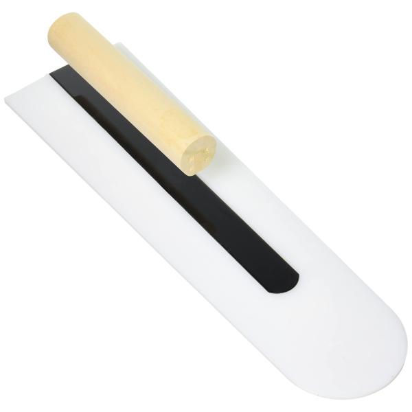 【商品概要】従来の木鏝の代わりに用いられる、プラスチック鏝。木鏝より、耐久性があります。裏面には、半円型の溝(パターン)があり、鏝ムラが良く取れます。土間作業に最適。モルタル塗りなどにも用いられる。材質;プラスチック長さ;400mm【商品説...