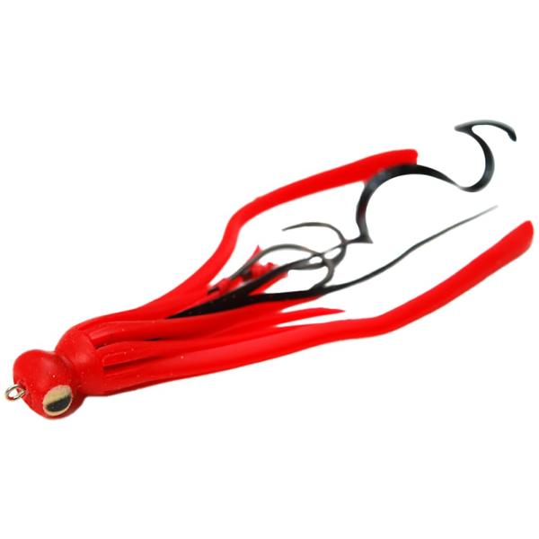 【商品概要】入数:2本カラー: GC02. べた赤ユニット内容: ゲソ 1本 / ブラックカラーカーリーネクタイ 1本 / なみだまスイベル / 直列2本結び針(LLサイズ)簡単ユニット脱着可能 / 黒カーリーネクタイ標準装備 / 搭載フッ...