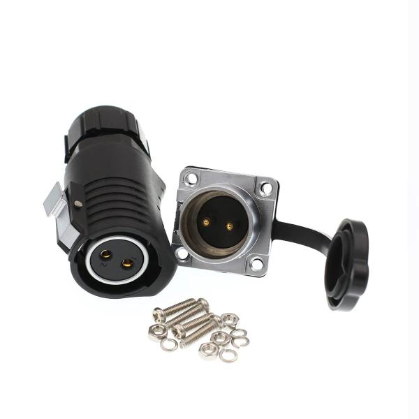 【商品概要】LP20 20mm のパネルの台紙の防水 2pin コネクター金張りの接触、自己ロック、速くプラグおよびソケットを切り離して下さいワイヤー: 2.5-4mm の 2 /14-12AWG のケーブル: φ8-12mm太陽プラグが付...