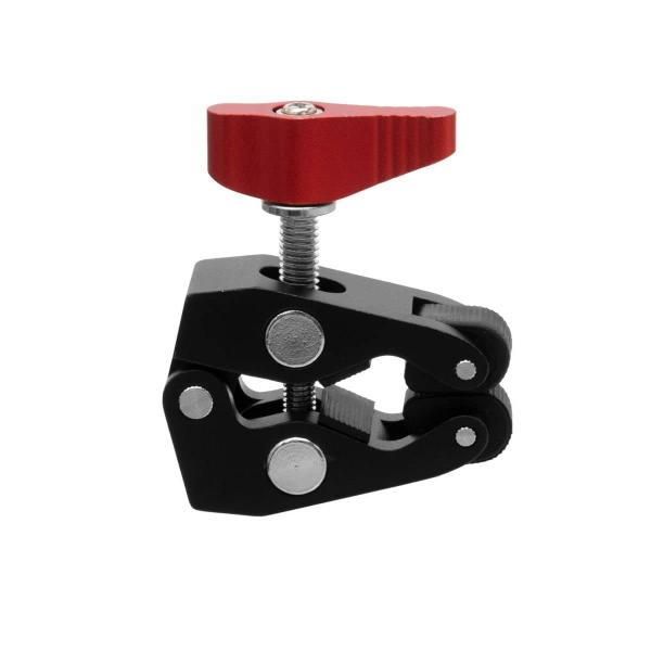 【商品概要】耐久性に優れたアルミ製クランプ三脚の脚、ライティングスタンドのポール、テーブルなど、様々な場所に挟んで固定できます。（挟める範囲：15〜35mm）別売りのマジックアームと組み合わせれば、撮影に必要なライトやマイクなどの各種アクセ...