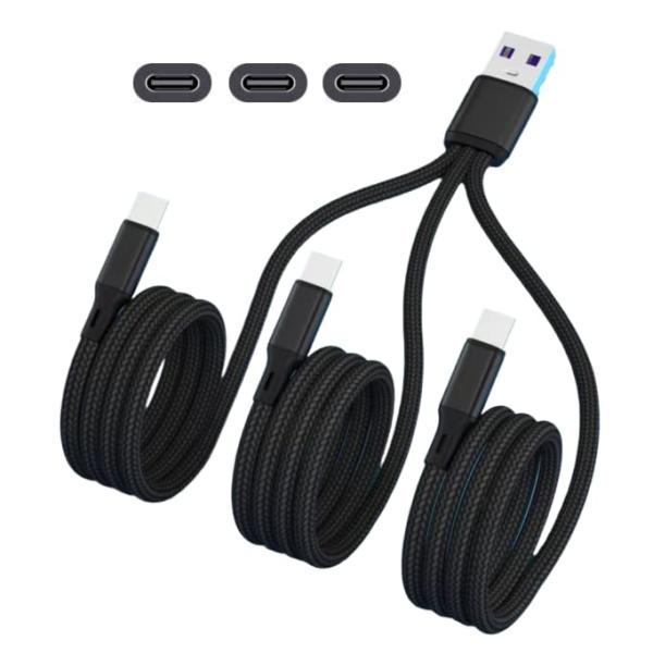 【商品概要】3つの充電口はいずれもType Cで、Type Cスマートフォンに適しています急速充電、そのうち1つのType Cインタフェースはファーウェイ急速充電、小米急速充電をサポートする1ラインあたり120 cmの長さで、3人で同時に充...