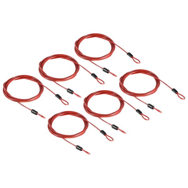 【商品概要】素材：スチール、プラスチック; サイズ：2.5mm x 2m(D*L); パッケージコンテンツ：6本 x セキュリティワイヤー特徴：セキュリティワイヤーの保護コーティングは、さらなる耐久性と耐摩耗性を追加します。内部ケーブルを湿...