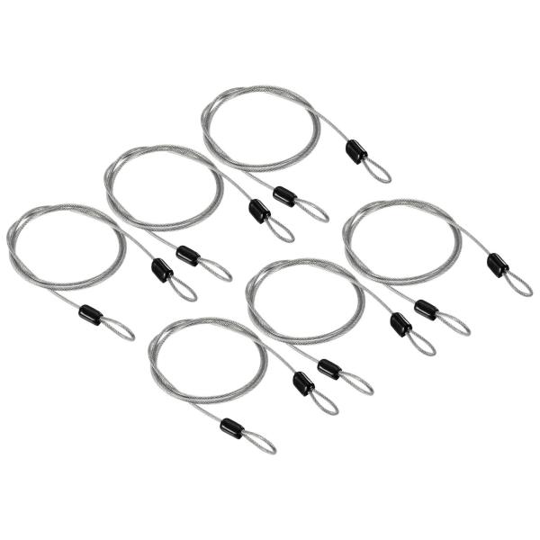 【商品概要】素材：スチール、プラスチック; サイズ：2.5mm x 1m(D*L); パッケージコンテンツ：6本 x セキュリティワイヤー特徴：セキュリティワイヤーの保護コーティングは、さらなる耐久性と耐摩耗性を追加します。内部ケーブルを湿...