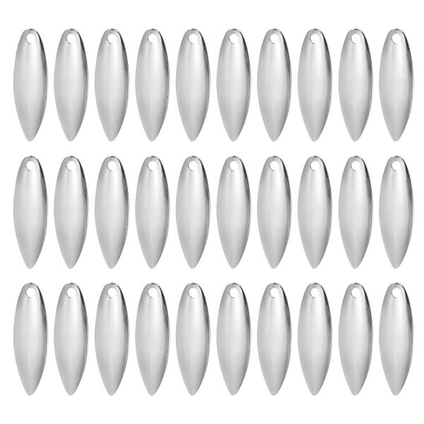 【商品概要】カラー：シルバー；厚さ：0.5mm / 0.02"；全体サイズ：25x8mm / 1x0.3"（縦x横）；パッケージ内容：50個のフィッシングルアーブレード特徴：ルアーブレードは薄く湾曲しており、これにより水中で回収する際に高速...