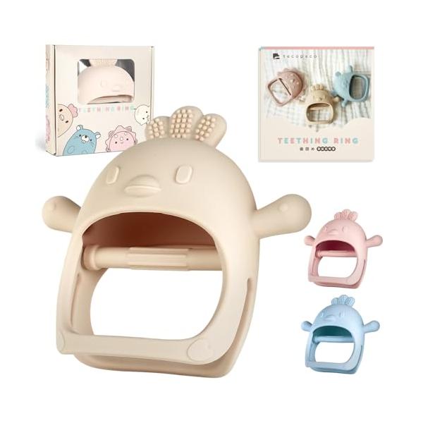 【商品概要】【いろんな動物さんをはむはむ楽しい♪】tecopeco[テコペコ] から可愛い 歯固めが登場♪ 「コッコ・モル・ディノ」の3種類のかわいい動物さんたちから選べて、目に優しいくすみカラーを採用。動物によってかみかみの感触がかわって...